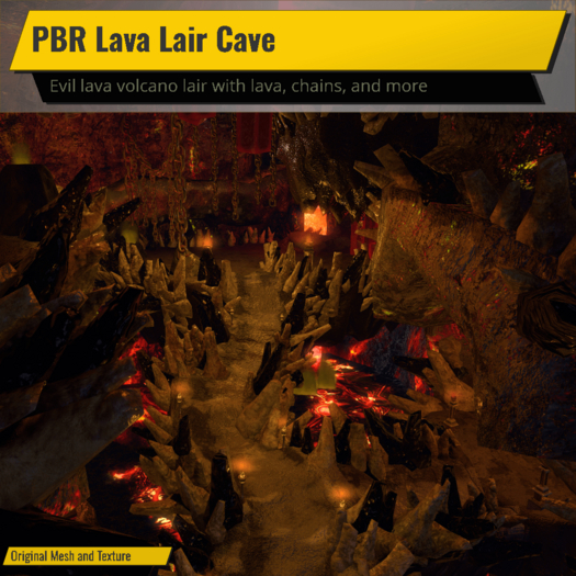 Second Life Marketplace - PBR Lava Lair Cave